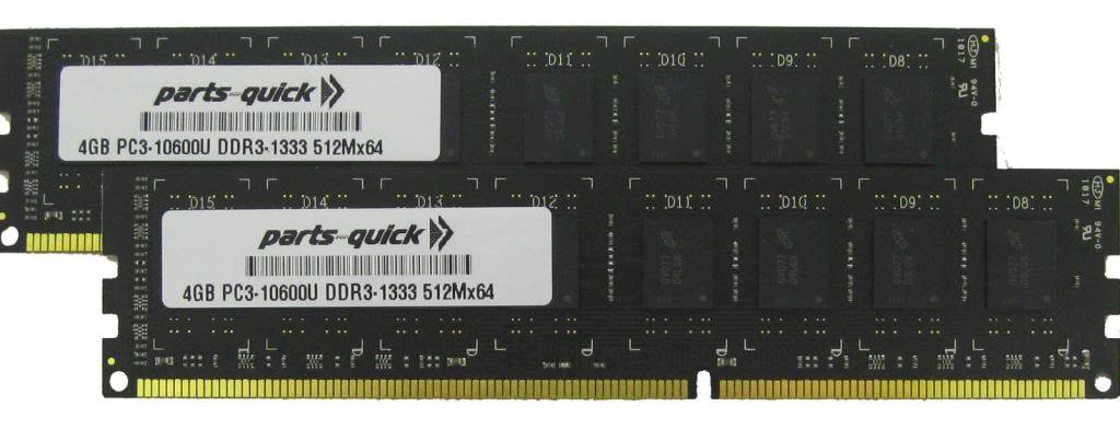 8GB (2 X 4GB) Memory Upgrade for Acer Veriton M2610/G Series VM2610/G-xxx DDR3 PC3-10600 1333MHz Desktop DIMM RAM (PARTS-QUICK Brand)