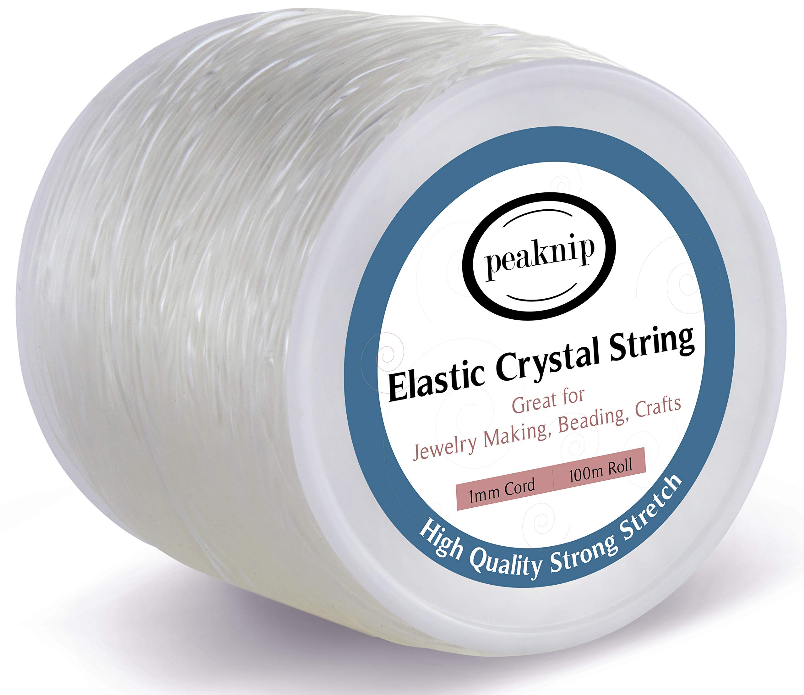 1mm Elastic Bracelet String - Elastic Cord for Necklace, Bracelet Beading and Jewelry Making - Strong and Stretchy (Clear)