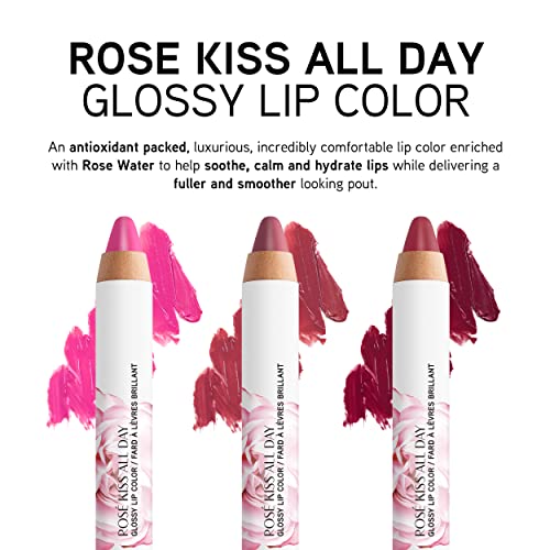 Physicians Formula Rosé Kiss All Day Glossy Lipstick Lip Color Makeup, Pink Blind Date | Dermatologist Tested, Clinicially Tested
