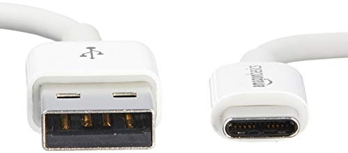 Amazon Basics USB Type-C to USB-A 2.0 Male Charger Cable, 6 Feet (1.8 Meters), White, Laptop