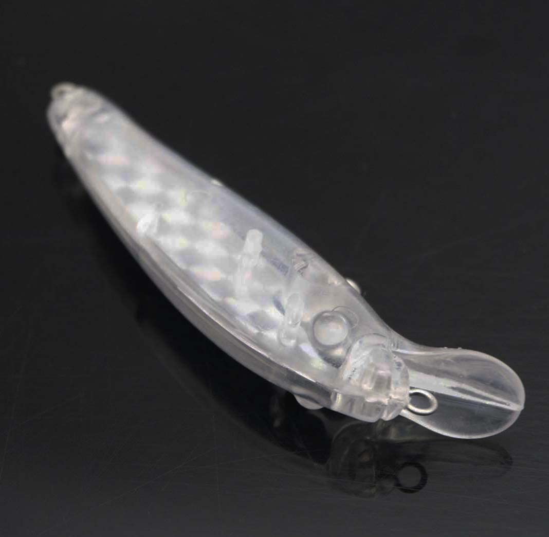10PCS Unpainted Lure Blanks 5.22g 7.5cm Crankbait Simulation Blank Body Clear Hard Baits Trout Salmon Minnow Lure Popper Lures Topwater Freshwater 380