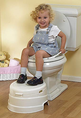 Primo 4-in-1 Complete Toilet Trainer & Step Stool, with Blue Seat, White