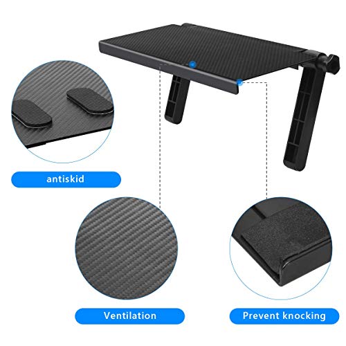 AHIER 13 Inch Cable Box Shelf for Wall Mounted TV, TV Top Shelf Mount on Desktop Computer Monitor to Hold Cable Boxes, Media Boxes, Game Console Black