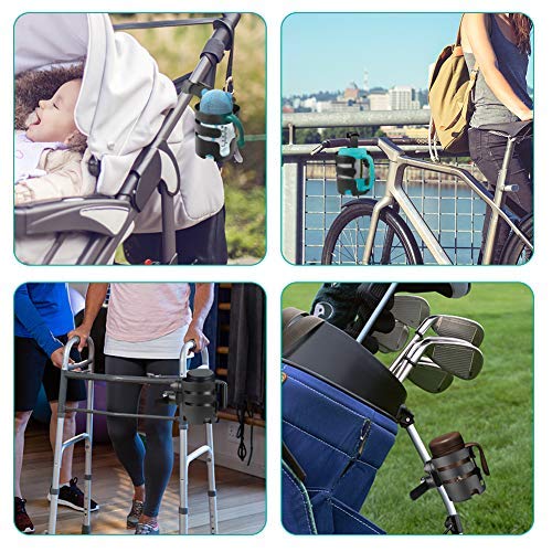 Accmor Stroller Cup Holder with Adjustable Strap, 360 Degree Rotatable Universal Cup Holder for Uppababy, Nuna, Doona Stroller, Cup Holder for Stroller, Wheelchair, Walker, Rollator