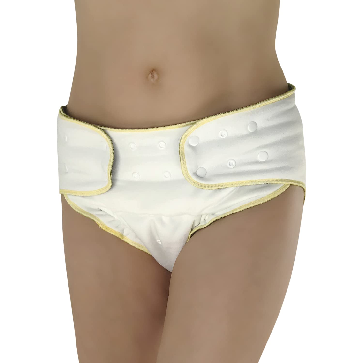 Adult Fitted Cloth Diaper: Incontinence Special Needs Washable Protective Briefs for Women and Men (1 Fitted Diaper, Small)