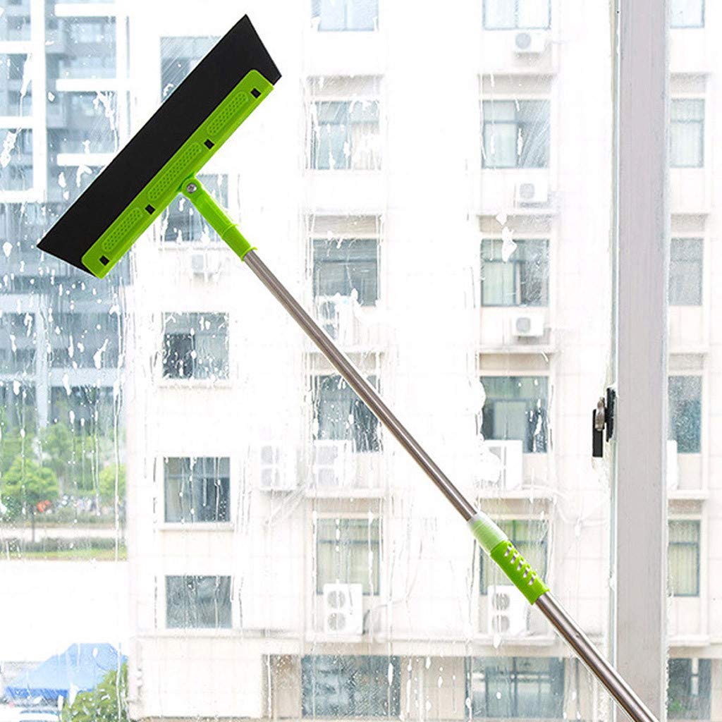 180 ° Magic Broom Sweeper with Long Handle, Multifunctional Silicone Broom Dust Pet Hair Quick Removal, Adjustable Household Cleaning Tool for Bathroom Window Floor
