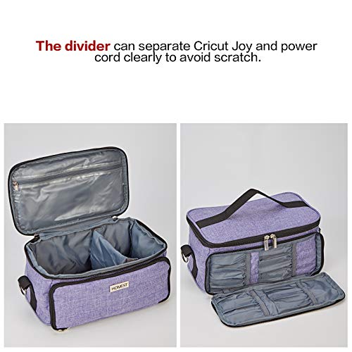HOMEST Carrying Case for Cricut Joy, Lightweight Travel Tote Bag for Cricut Joy and Tool Set, Multiple Pockets for Accessories and Supplies Storage, Purple