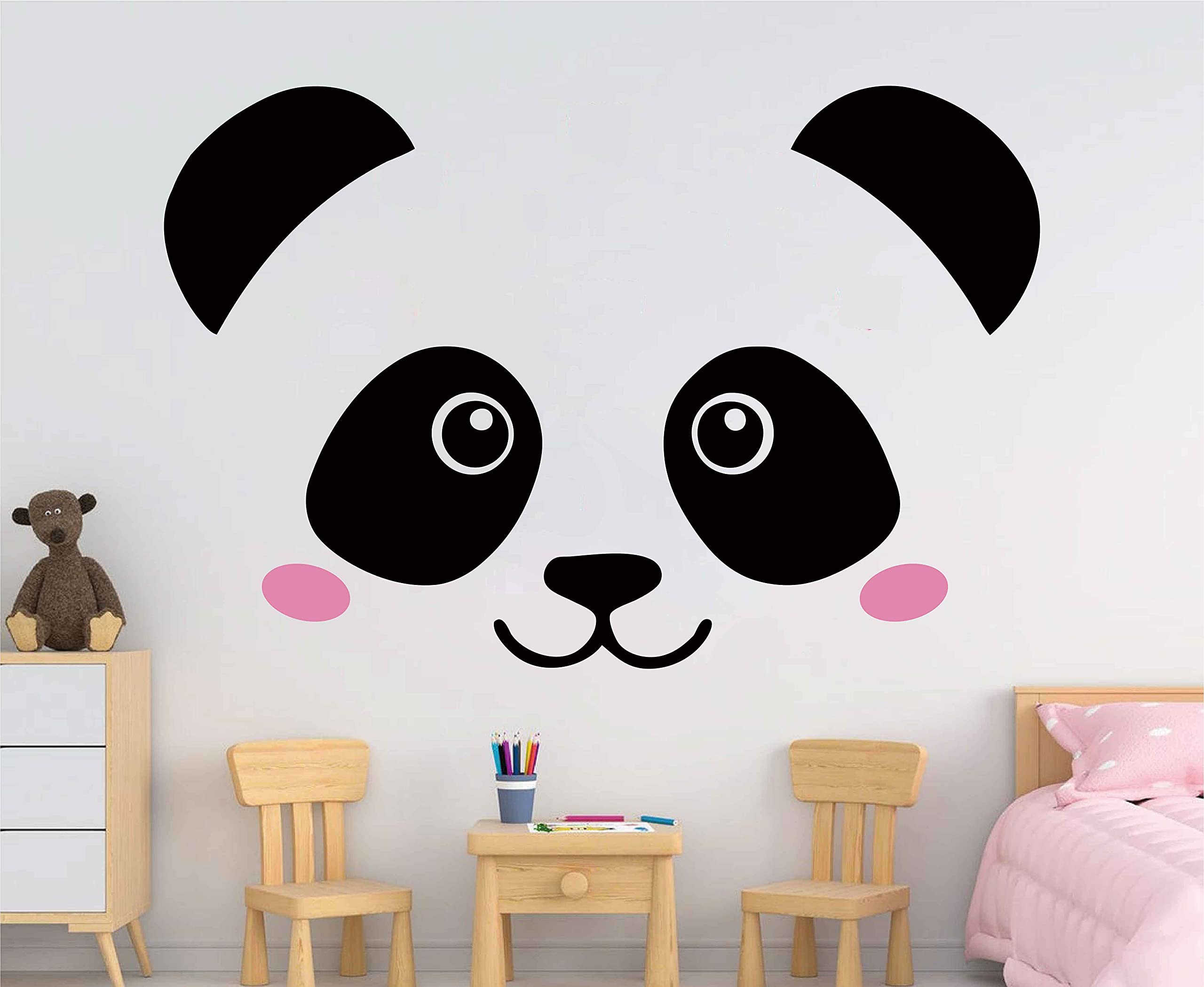 Panda Head Wall Decals Sticker for Kids Room YT1909 (Color 1)