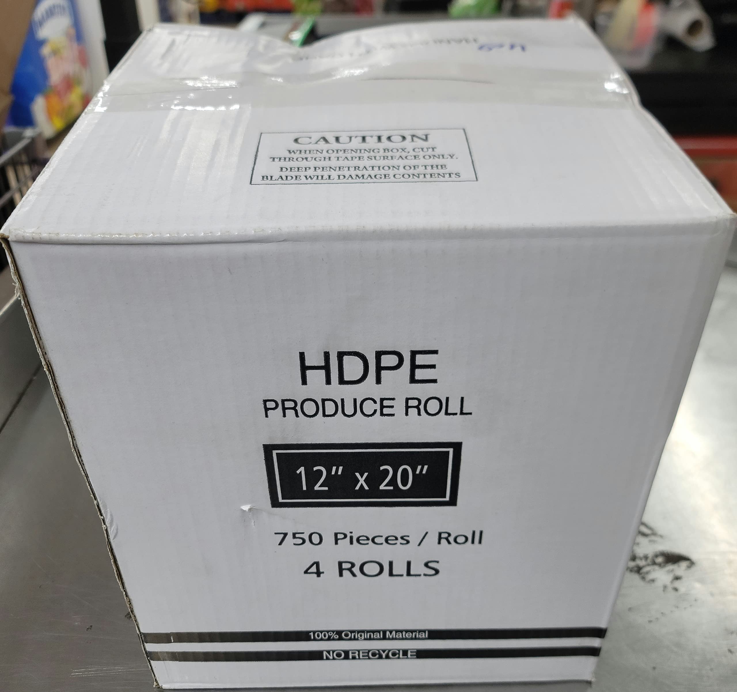 12" x 20" Large Plastic Produce Bag 4 Rolls, 3000 COUNT Made in India HDPE, Durable Clear Food Storage Saver for Fruit Vegetable Bakery Snack Grocery Bags