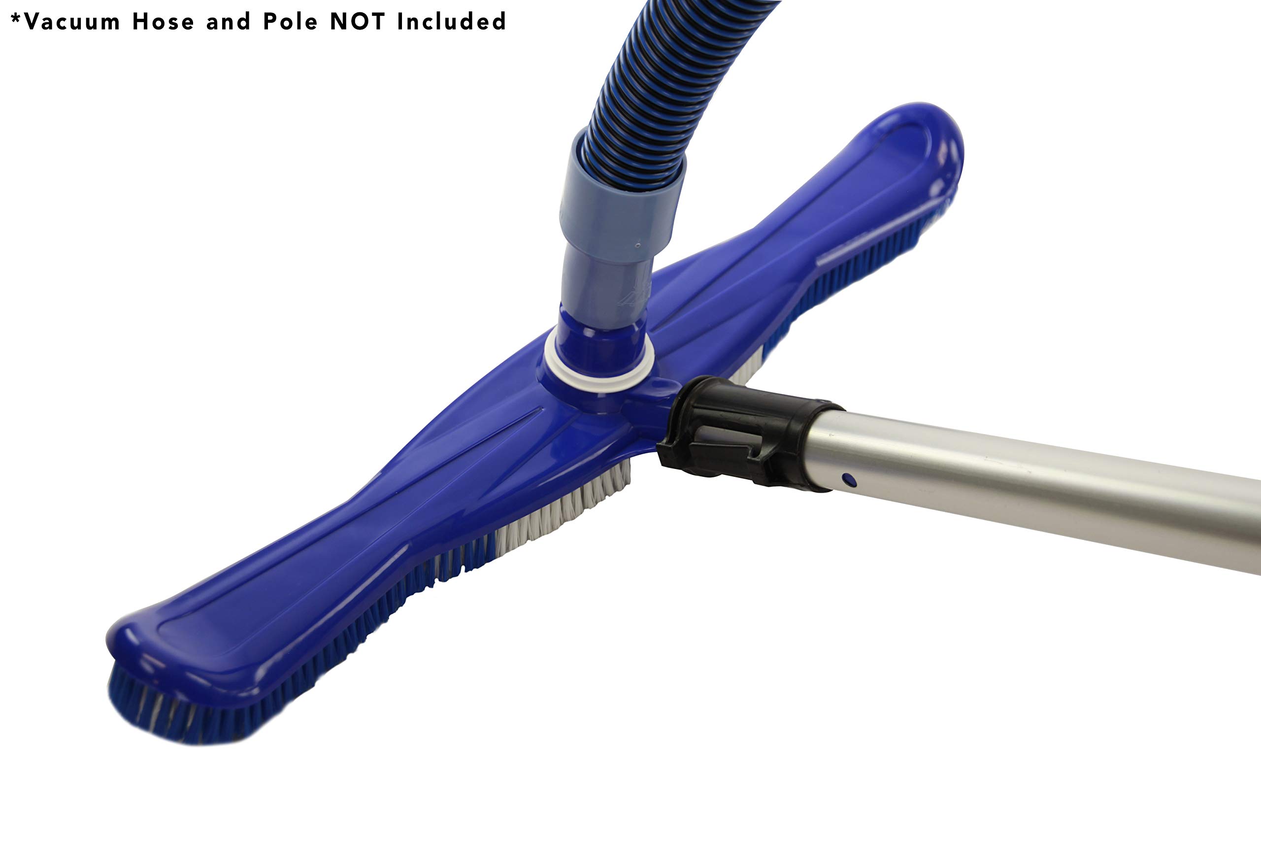20-Inch Plastic Pool Vacuum Brush | Perfect for Cleaning Your Pool Wall | Compatible with Standard Telescoping Poles | Light Weight with Strong Nylon Bristles
