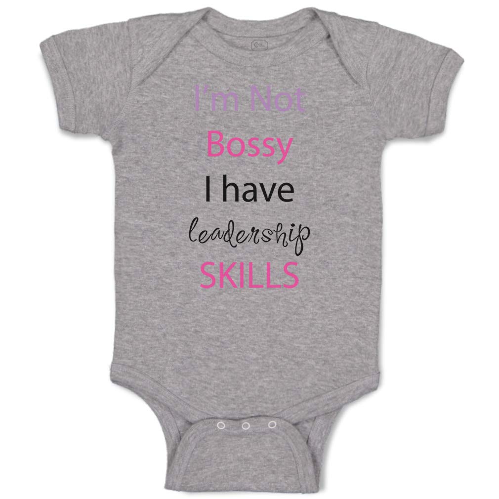 Custom Baby Bodysuit I'm Not Bossy Have Leadership Skills Funny Humor Funny Cotton Boy & Girl Baby Clothes Oxford Gray Design Only 12 Months