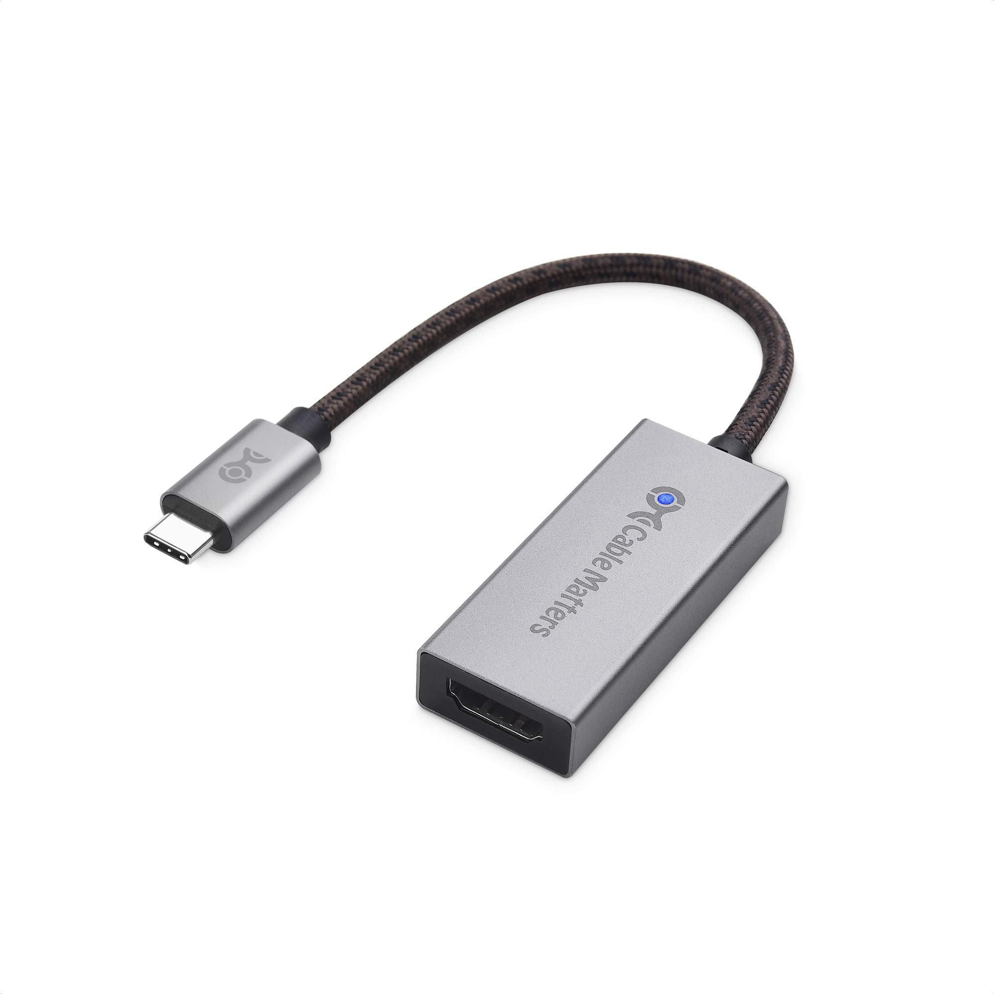 Cable Matters 48Gbps USB C to HDMI 2.1 Adapter, Supports 8K 60Hz / 4K 240Hz HDR, Thunderbolt 4 to HDMI 2.1, HDMI 2.1 to USB C Adapter, Compatible with Thunderbolt 5 - Max Resolution on Mac is 4K@60Hz