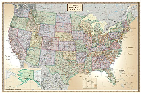 24x36 United States, USA US Executive Wall Map Poster Mural (24x36 Paper)
