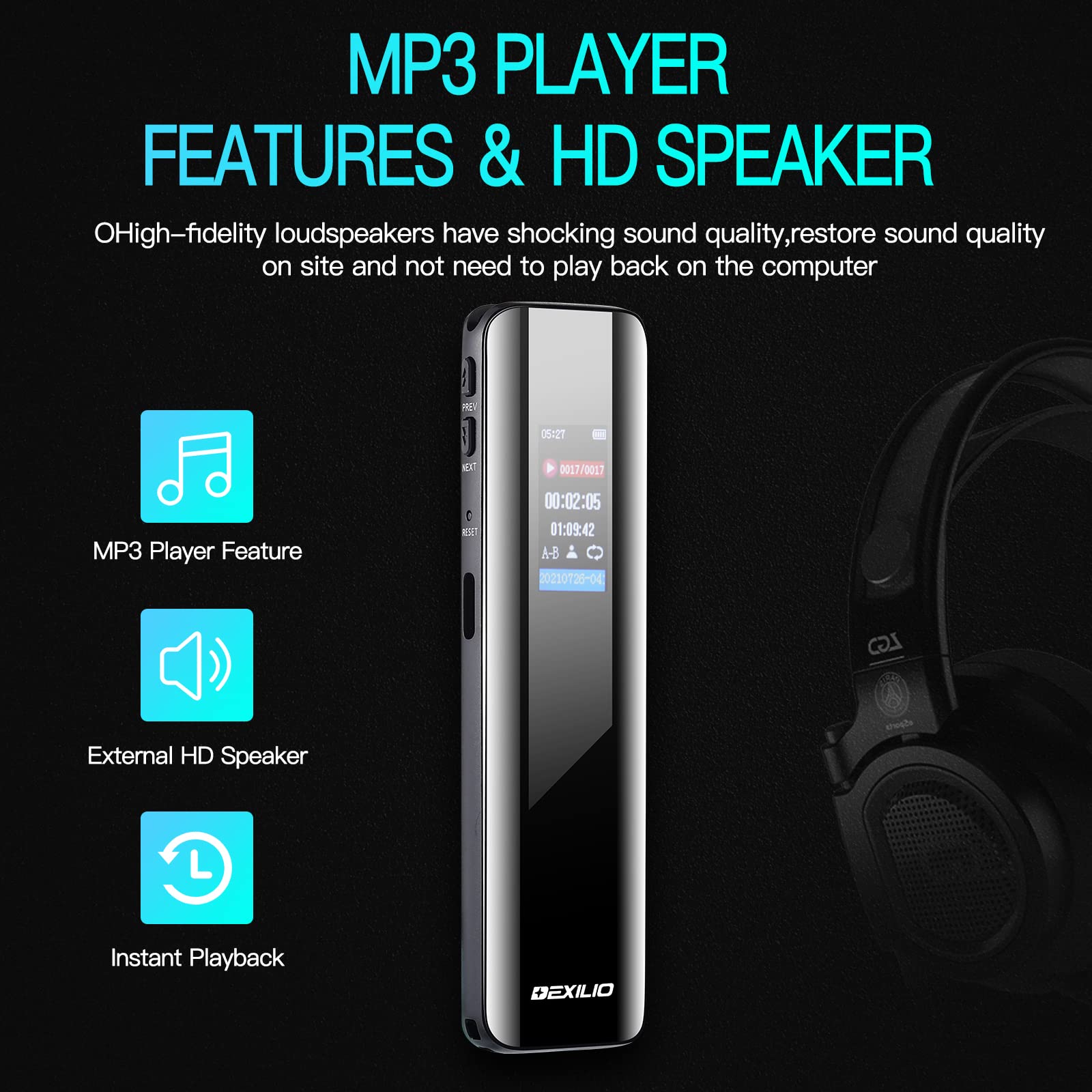 5-Star Compatible Inkjet Cartridge 64GB Professional Digital Voice Recorderr