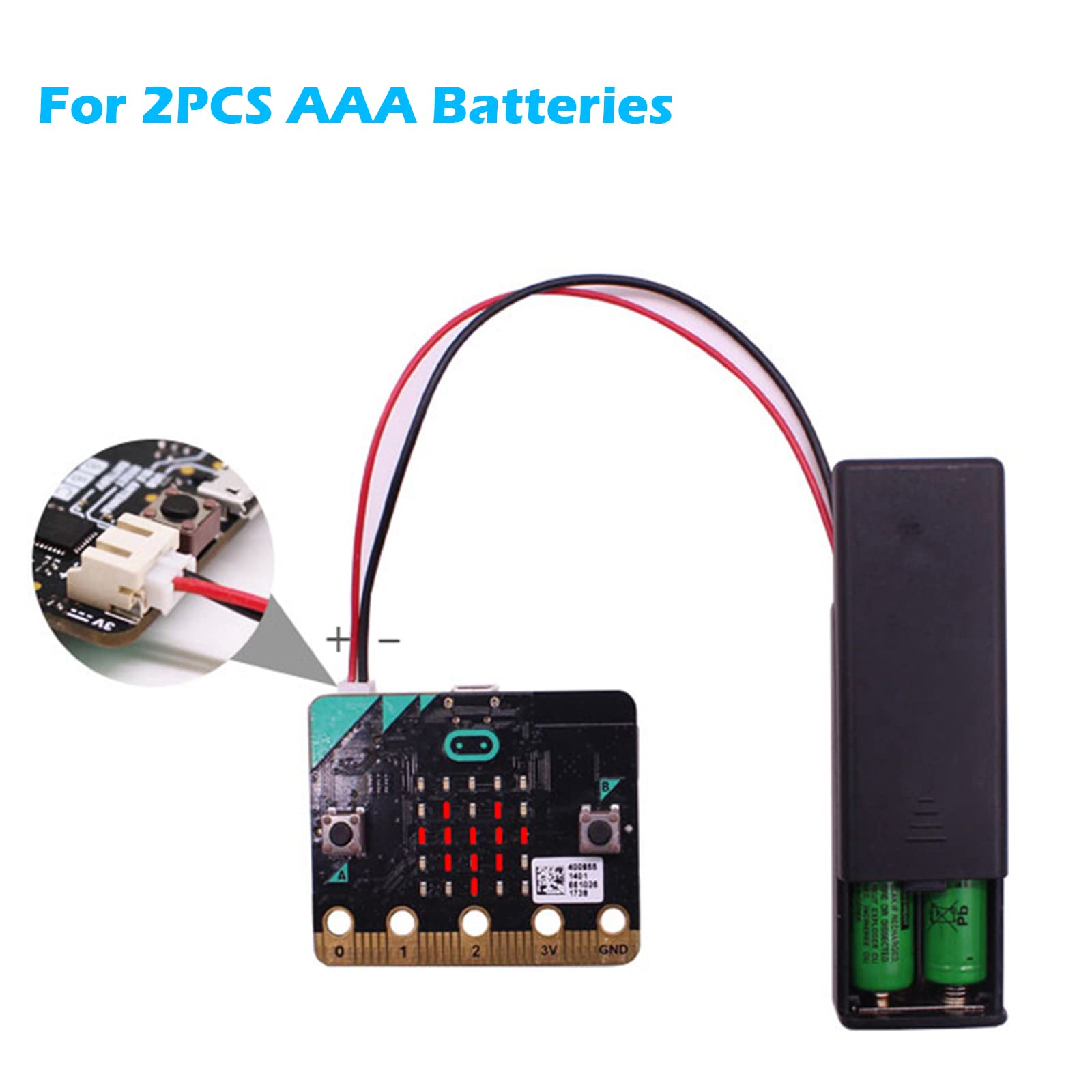Geekstory Battery Holder - 5 PCS 3V AAA Battery Case Cover Storage Box with ON/Off Switch and Wire Leads PH2.0 JST Connector Male for BBC Micro:bit Arduino