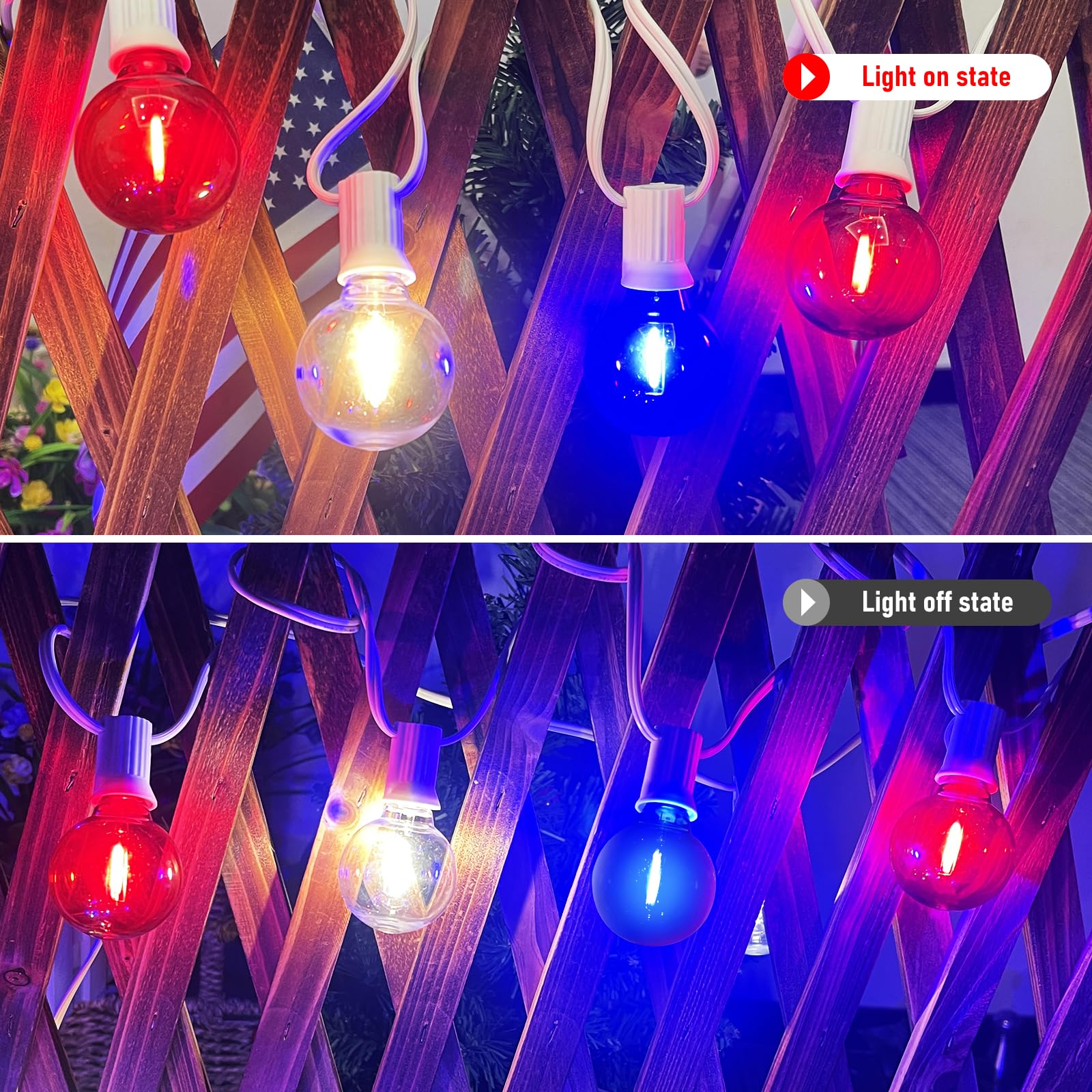 25Ft G40 Outdoor Clear Globe String Lights, Connectable Waterproof Edison String Lights for Outside Backyard Wedding Patio Bistro Party Decoration, 5W, E12 Base, Black Wire
