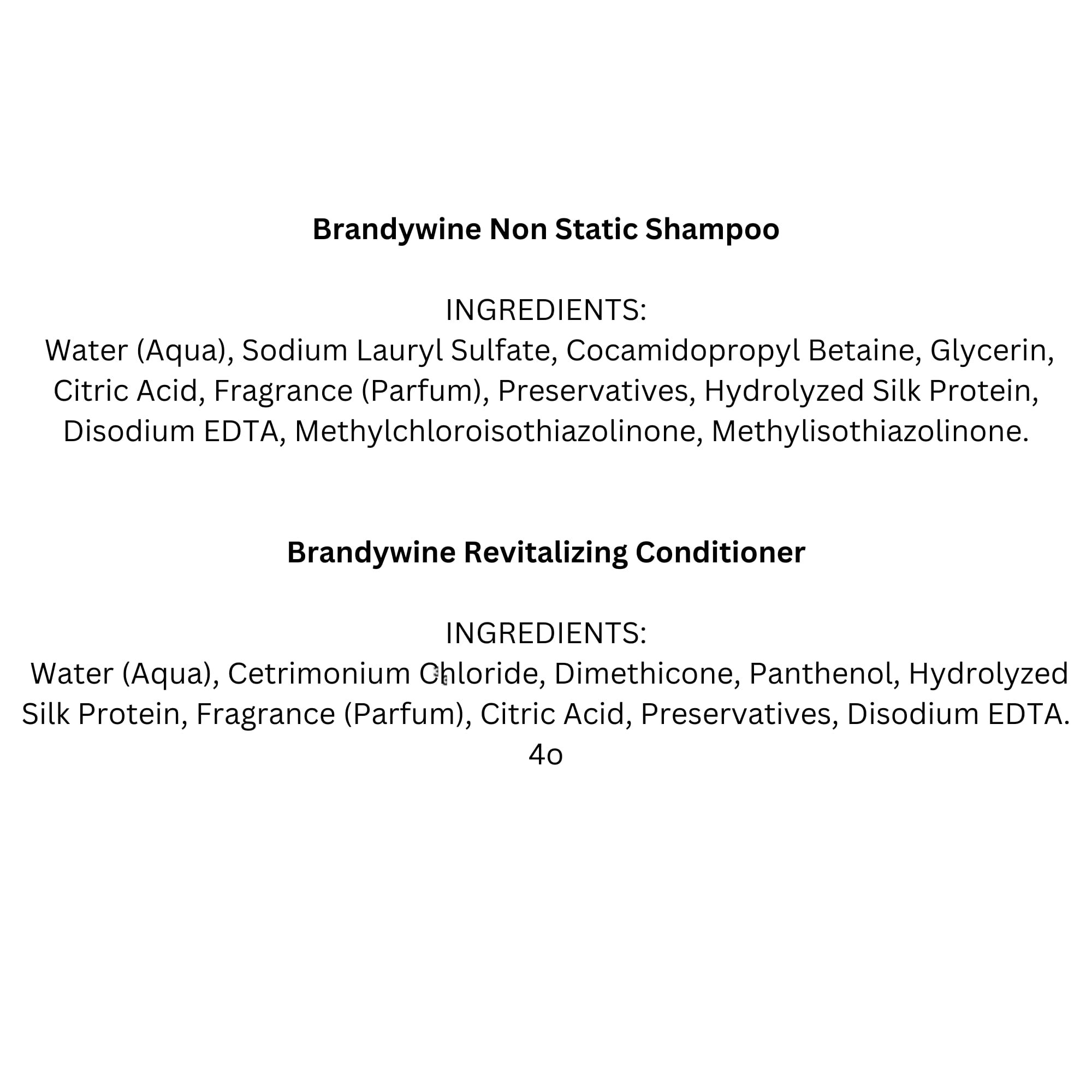 Brandywine Non Static Shampoo 16 Ounce & Revitalizing Conditioner 8 Ounce, Value Pack