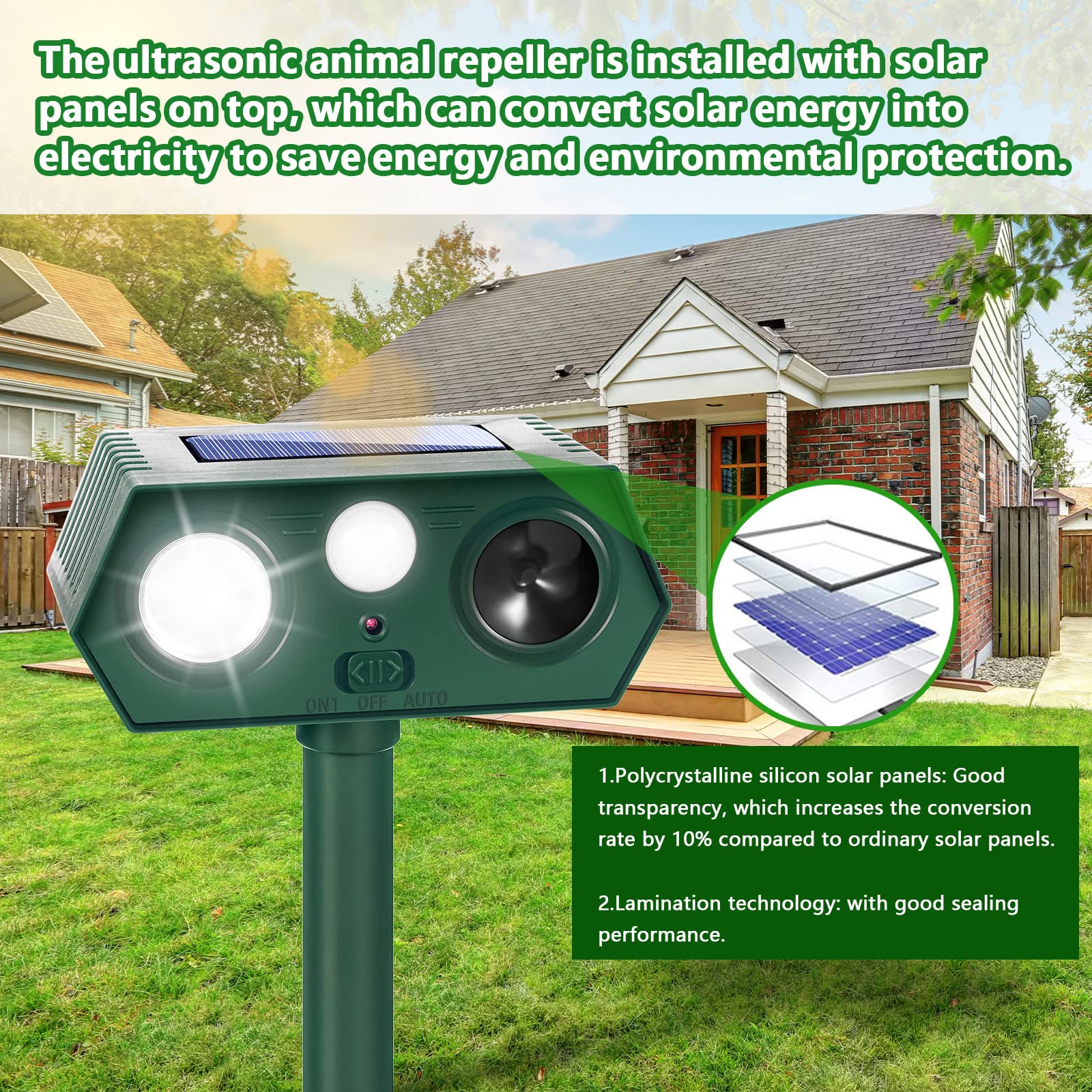 2024 Ultrasonic Animal Repellent, 4 Pack Waterproof Solar Cat Deterrent Outdoor with Motion Sensor for Deer Squirrel Cat Dog Skunk Rabbit Raccoon, Deer Repellent Devices, Skunk Repellent for Yard