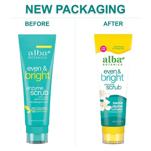 Alba Botanica Even & Bright Enzyme Scrub, 4 Oz (Packaging May Vary)