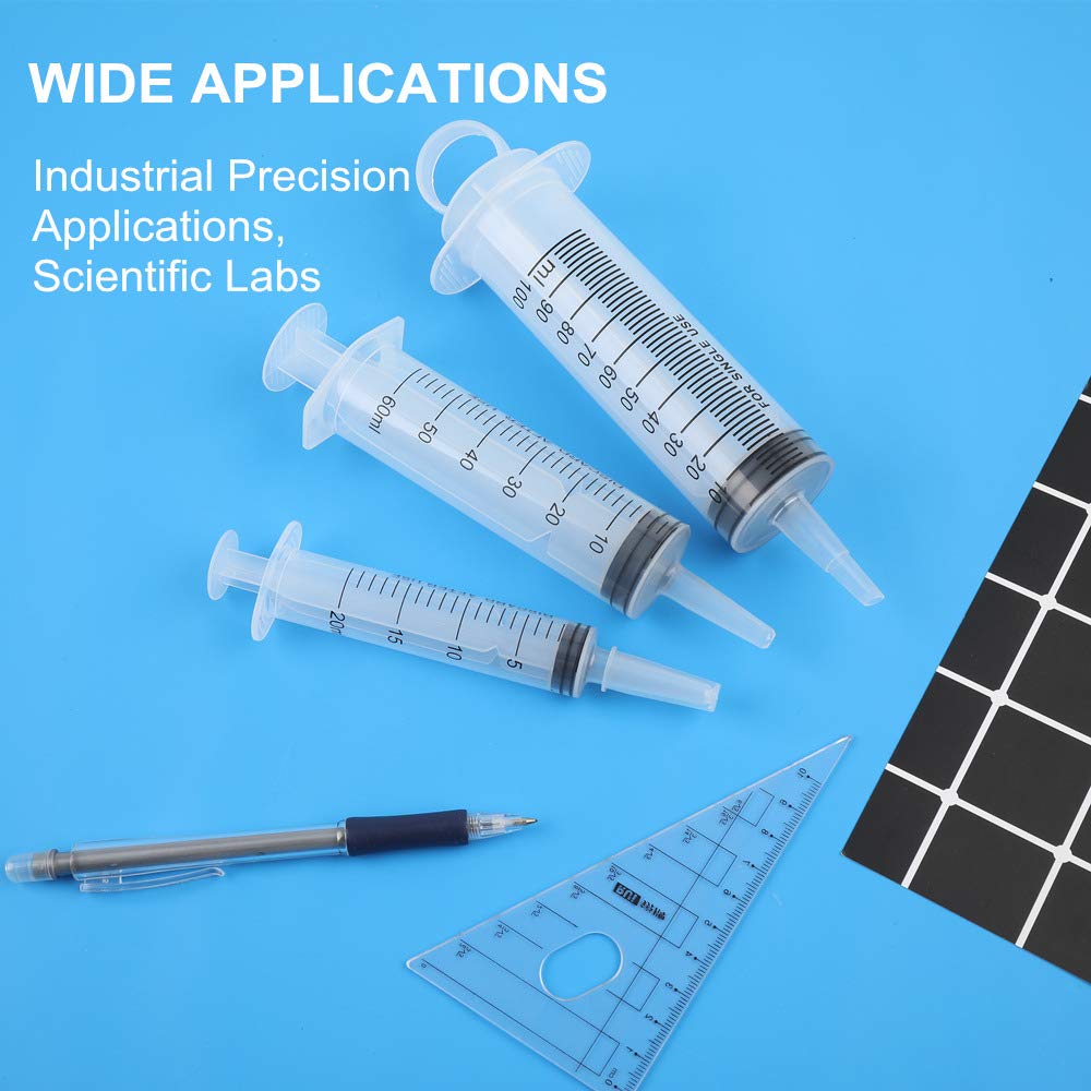 Blunt Tip Liquid Syringe Without Needle - Resin Refilling Glue Lube Liquid Plastic Syringes, 5 Pack 60 ml/cc Syringes for Lip Gloss Base Ink Precision Oil Craft Applicator