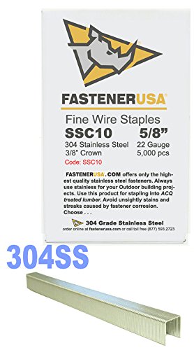 5/8" Leg x 3/8" Crown 22GA 304SS C10 Upholstery Staples 10,000ct | SSC10