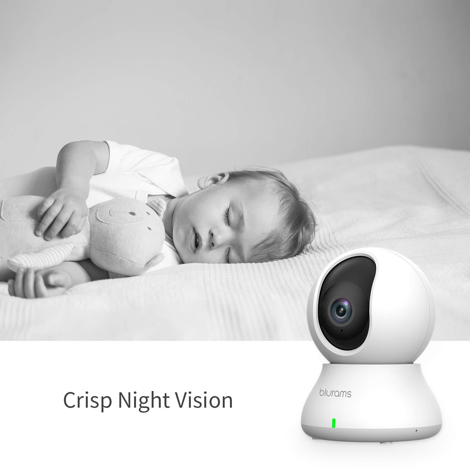 blurams 4pc Indoor Security Camera PTZ 1080p, WiFi Dome Camera Pet/Nanny Camera Baby Monitor w/Two-Way Audio | Sound/Person Detection | IR Night Vision | Cloud&Local Storage | Compatible with Alexa