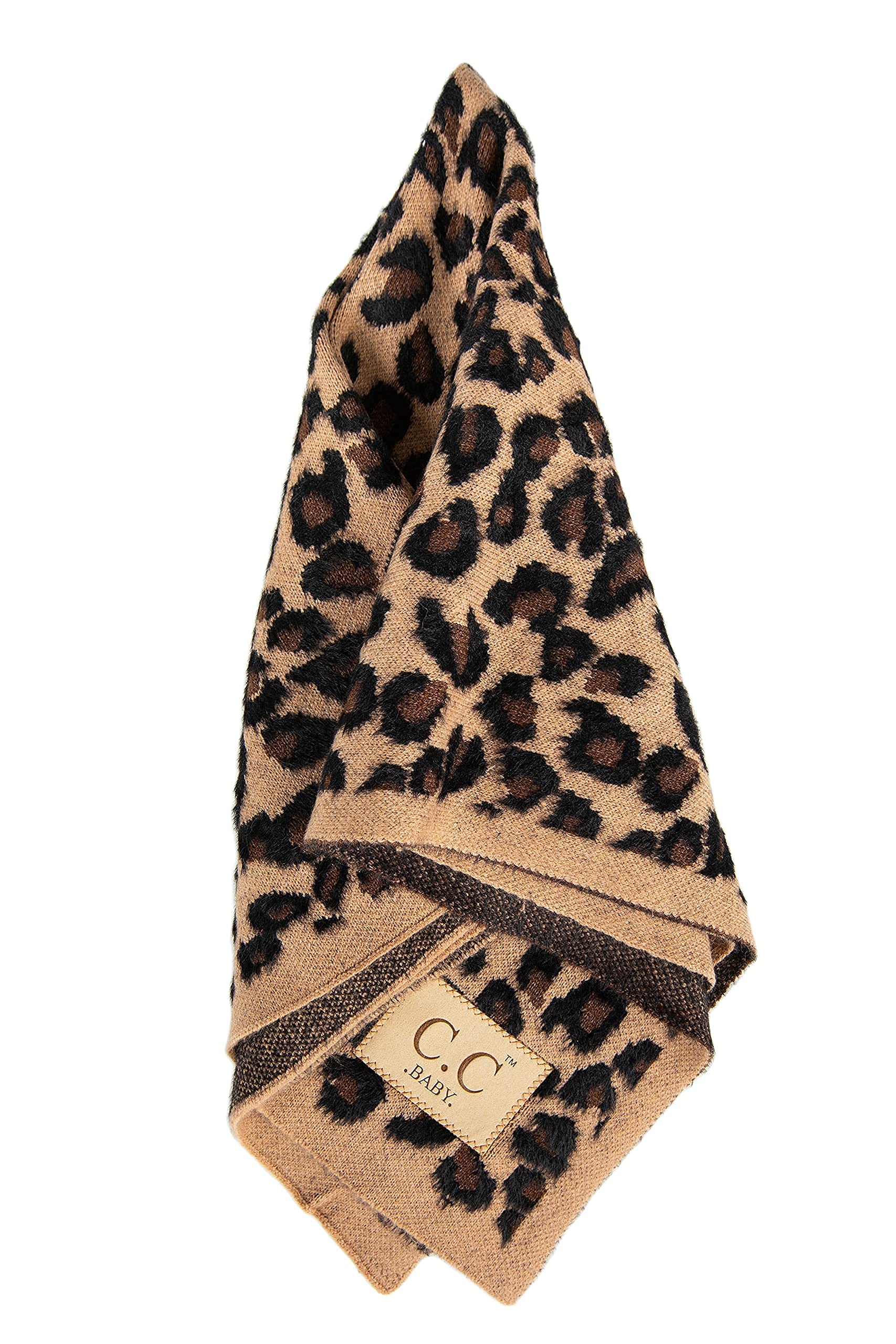 Funky Junque Large Soft Warm Lightweight Baby Throw Blanket for Toddler Bed, Strollers, Naps, Daycare Preschool Baby Throw Blanket - Leopard Pattern - Latte