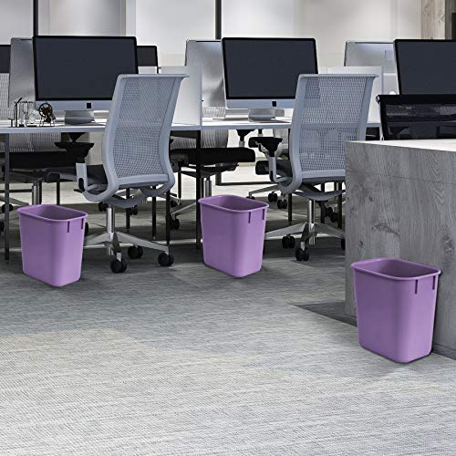 Acrimet Wastebasket Bin 13QT (Plastic) (Purple Color) (Set of 4)