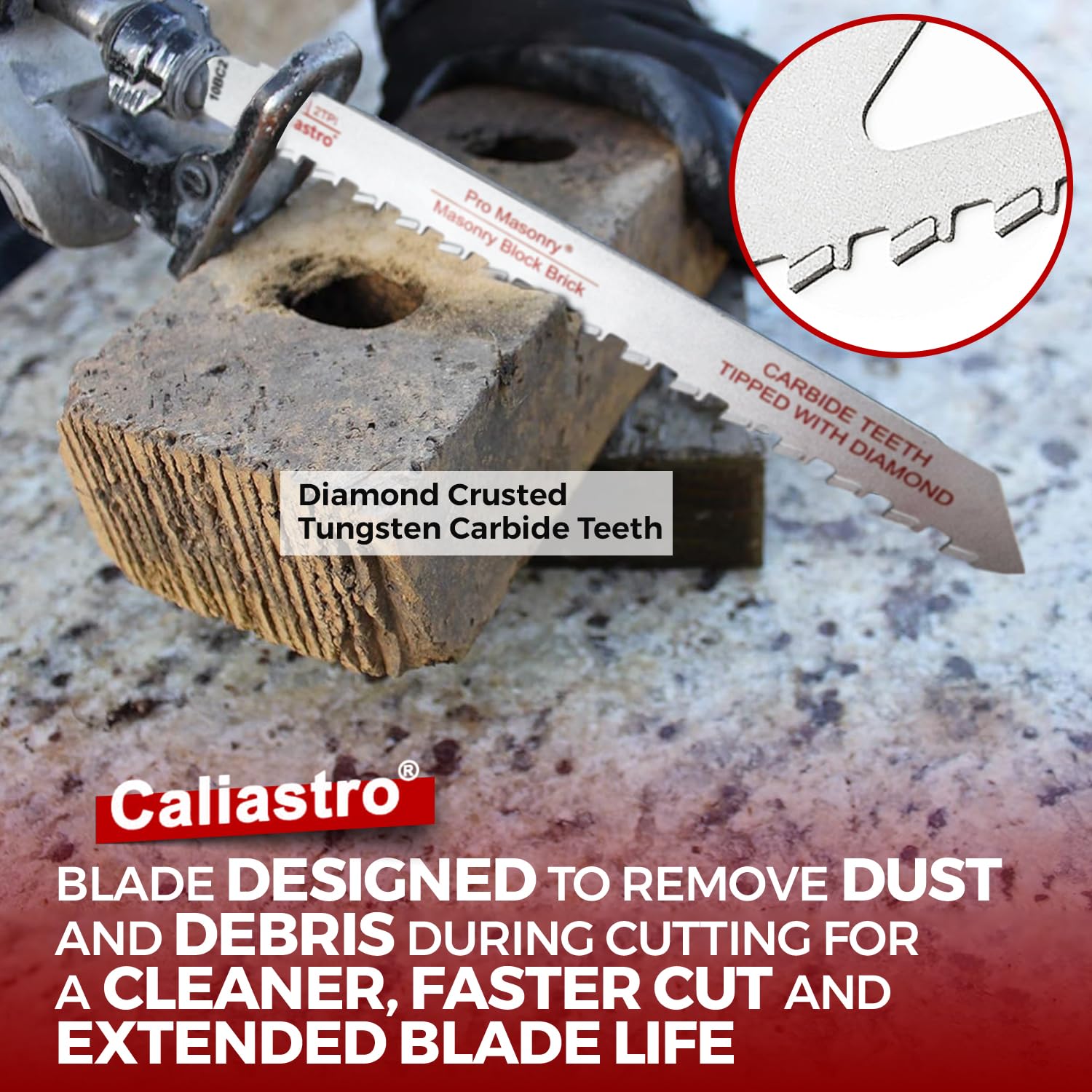 9-Inch Brick, Masonry, Porous Concrete, Engineered Stone Saw Blade for Reciprocating/Sawzall Saws - 2-Pack - Caliastro