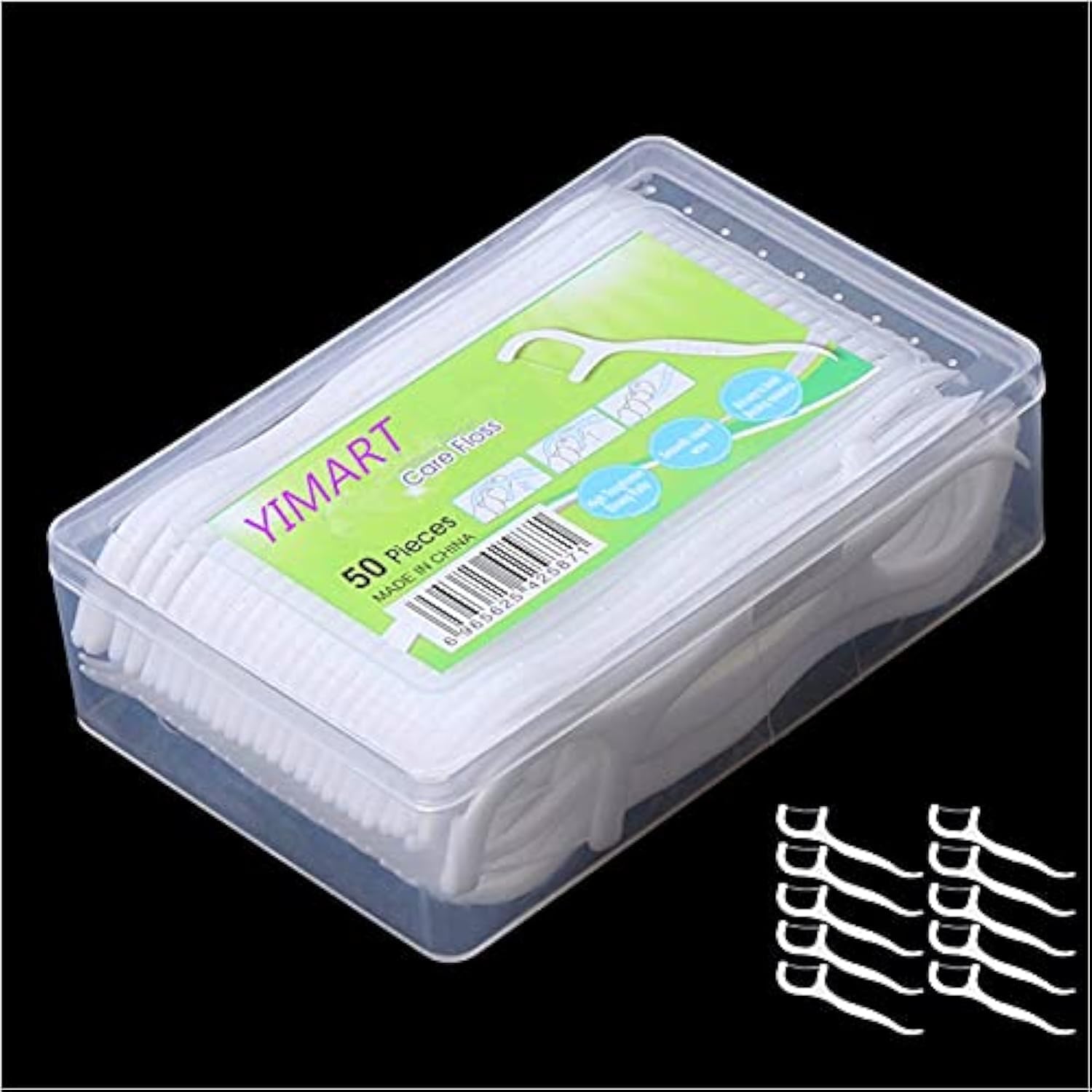 Flossers,Dental Floss,Floss Picks,Dental Floss Picks,YIMART 100pcs Dental Floss Flosser Picks Toothpicks Teeth Stick Tooth Cleaning Interdental Brush Dental Floss Pick Oral Hygiene Care (100 Count)
