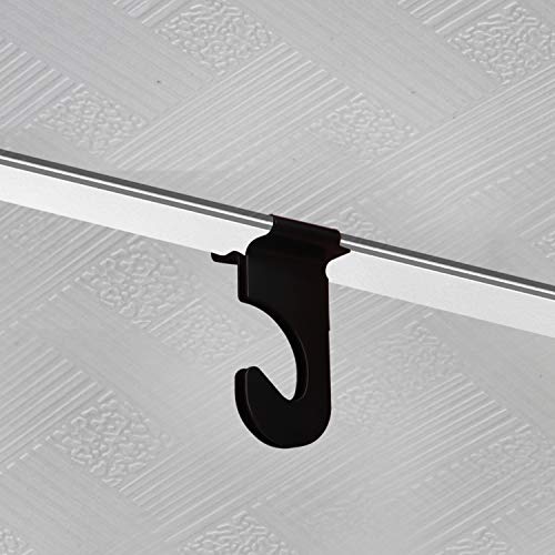 Dreecy 20 Pack Drop Ceiling Hooks for Hanging Black Heavy Duty Ceiling Hooks Ceiling Grid Clips Metal T-Bar Hooks Suspended Drop Ceiling Tiles Hooks for Classroom Office Decor Holds 15 Lbs