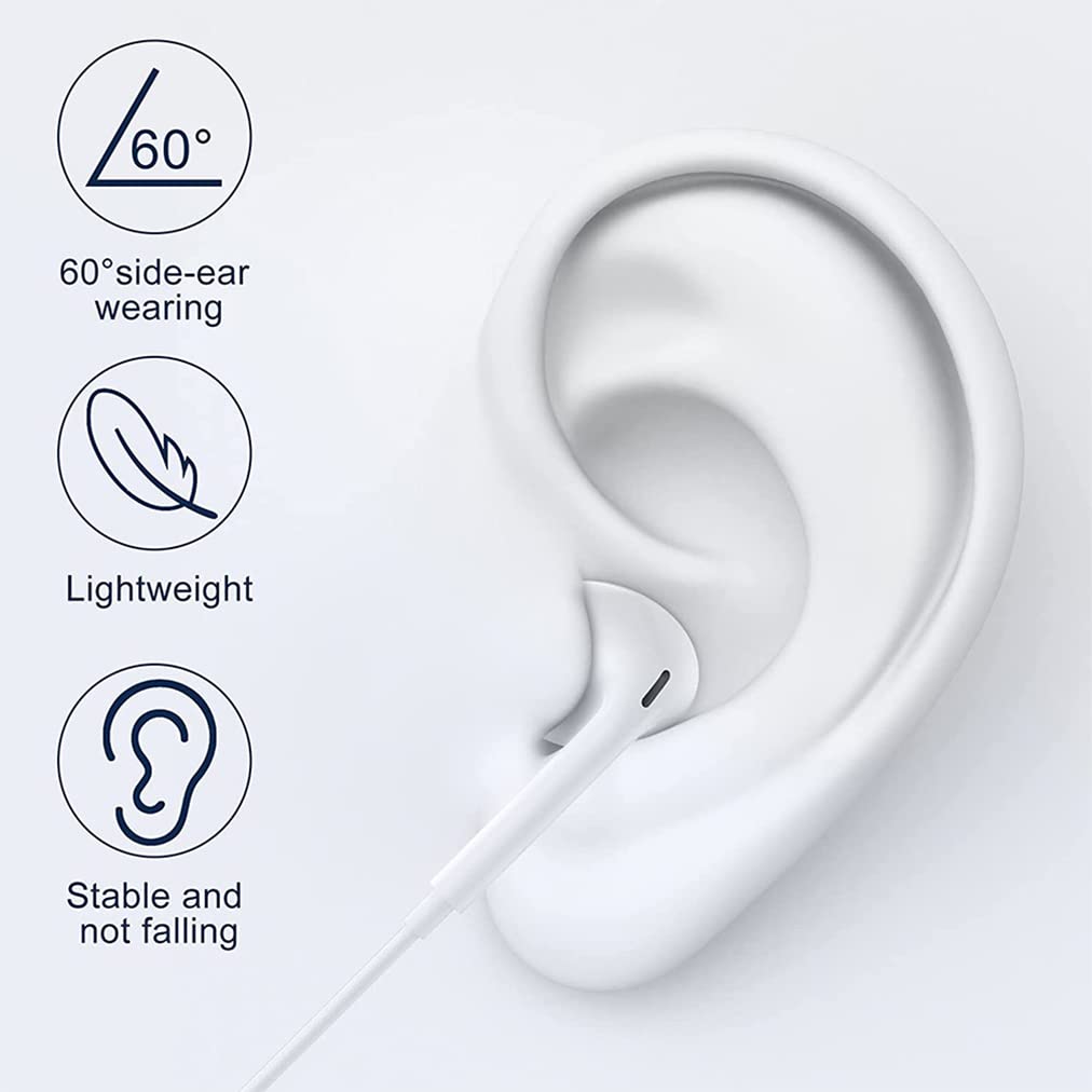 2 Pack iPhone Headphones Wired, iPhone Earbuds with Lightning Connector [MFi Certified](Built-in Microphone & Volume Control) Noise Canceling Isolating Headphones for iPhone 14/13/12/11/SE/XS/8/7