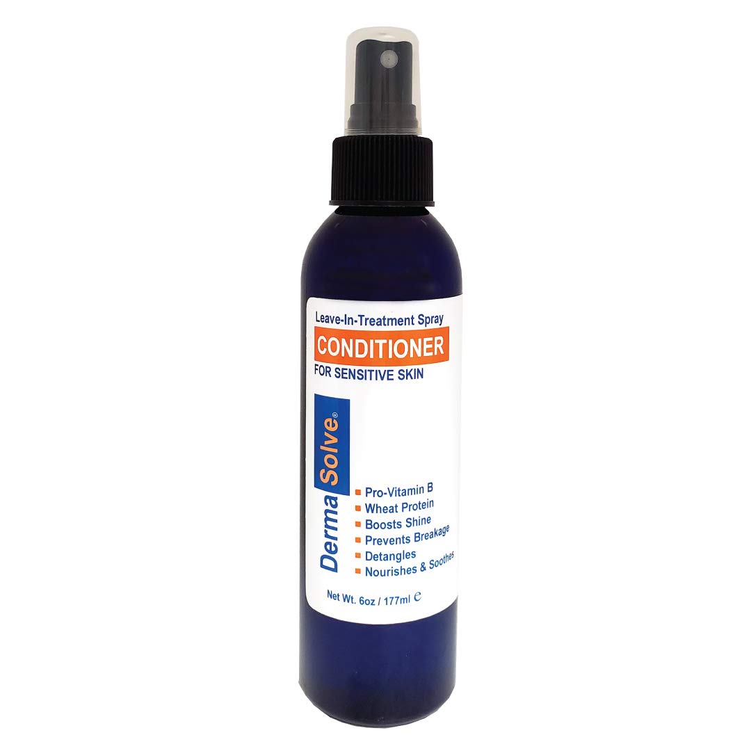 Dermasolve Psoriasis Leave-In-Treatment and Styling Spray Conditioner for Seborrheic Dermatitis, Sensitive Skin, Detangle, De-Flake, Soothing Anti Dandruff, Dry Scalp Repair for Damaged Hair