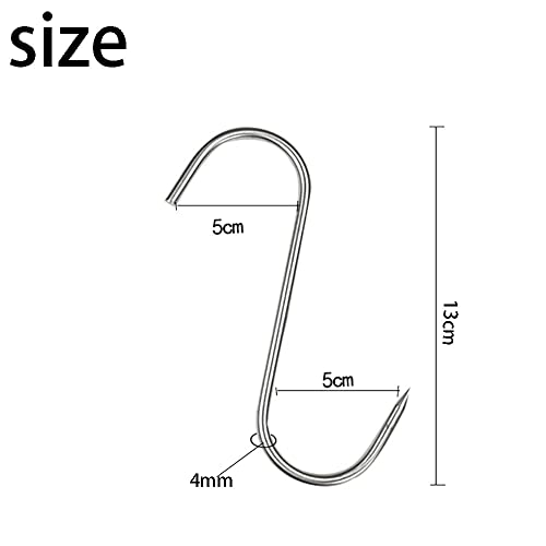 5.12inch Meat Hooks,20Pcs 304 Stainless Steel Butcher Hook Smoking Hooks,Hanging, Drying, Butchering, BBQ, Grilling,Jerky. (5.12in)