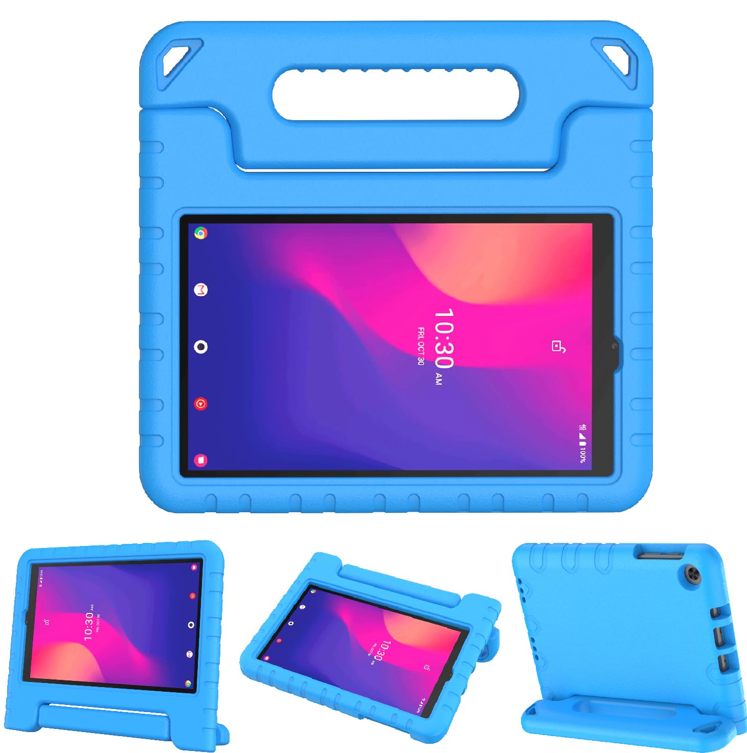 BMOUO Kids Case for Alcatel Joy Tab 2 8” 2020 (Model 9032Z), Shockproof Convertible Handle Stand Metroby t-Mobile Alcatel Joy Tab 2 Tablet Case - Blue
