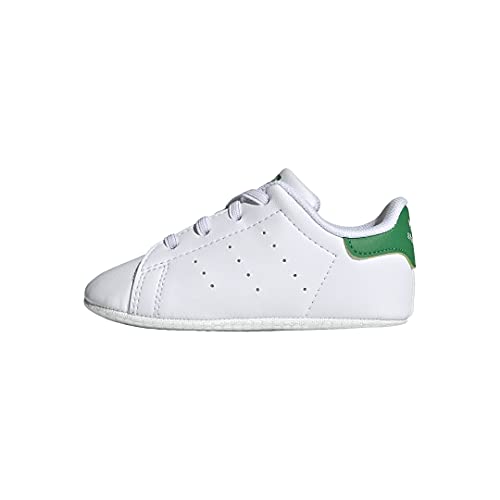 adidas Originals unisex baby Stan Smith Crib Sneaker, White/White/White, 3 Infant US