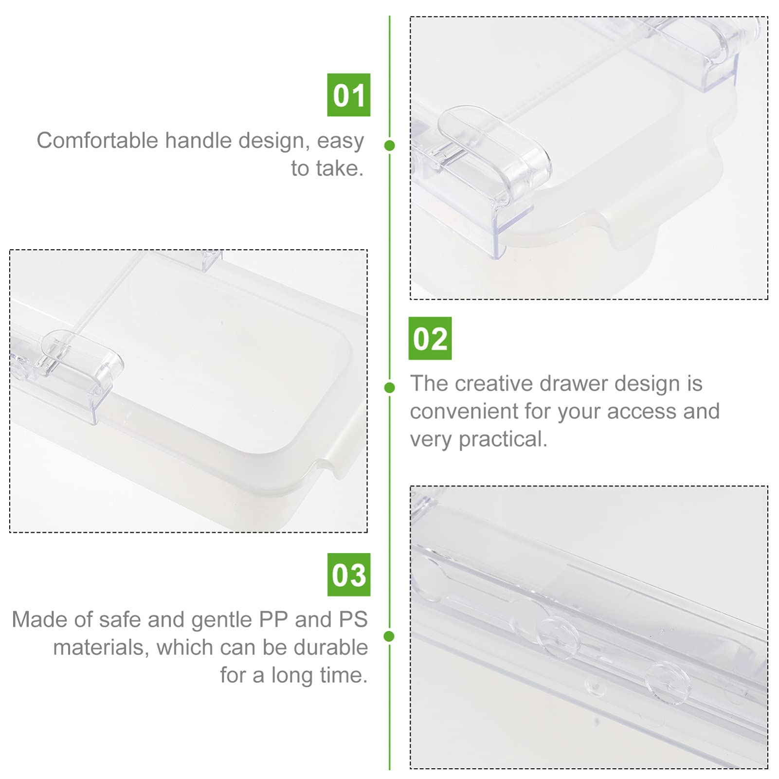 1pc Refrigerator Storage Box Crisper Tray Chillpod Organizadores Fresh Orginizer Drawer Design Tidy Refrigerator Square Freezer Fridge Cabinet Organizer Container Pp White