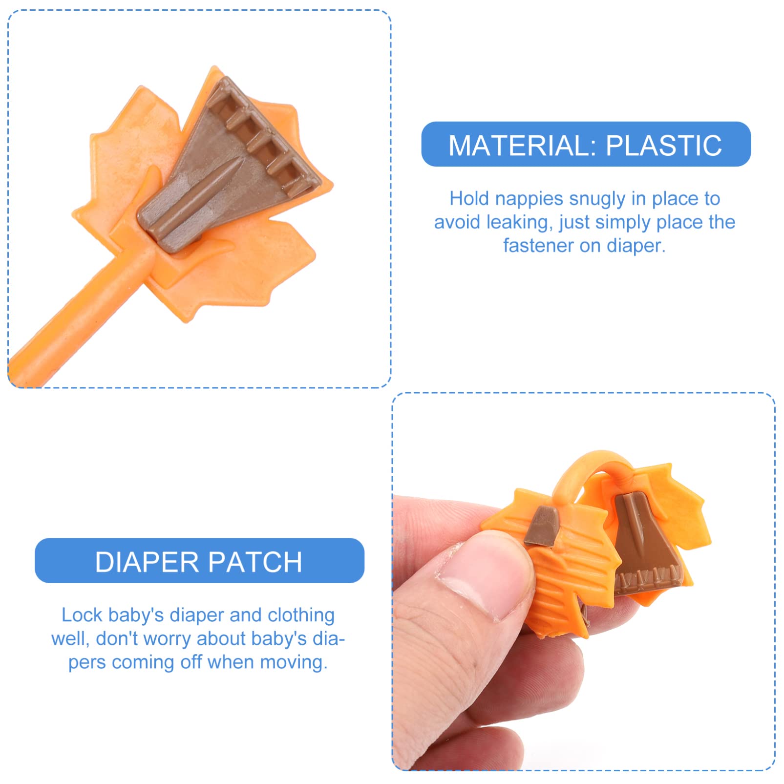 12 Pack Baby Cloth Diaper Fastener Replaces Diaper Safety Pins Fixing Clip Cloth Prefolds Fastener Flat fold Cloth Diaper Fastening Clips Nappy Clips (Random Color)