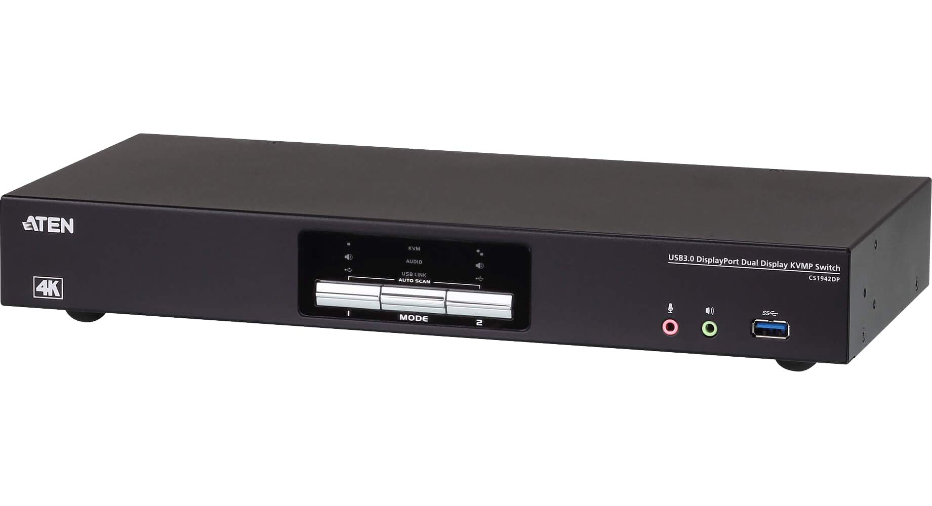ATEN 2 Port 4K DisplayPort KVM Switch 2 Monitors 2 Computers Dual Monitor KVM Switch, Share USB Peripherals, Independent KVM, USB, and Audio Switching CS1942DP
