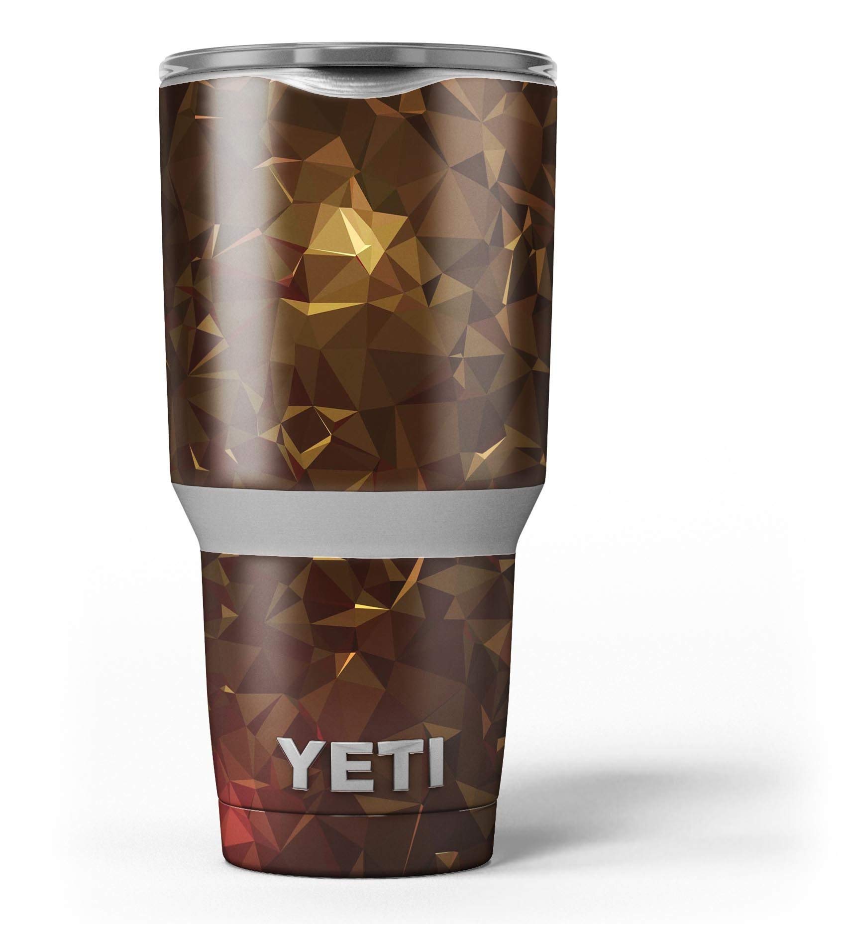 Design Skinz Dark Orange Geometric V13 - Skin Decal Vinyl Wrap Kit Compatible with The Yeti Rambler Cooler Tumbler Cups