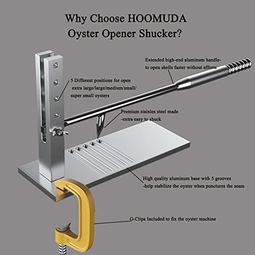 Hoomuda Upgrade Oyster Shucker - Premium Oyster Opener Tool Make Shucking Oysters a Breeze