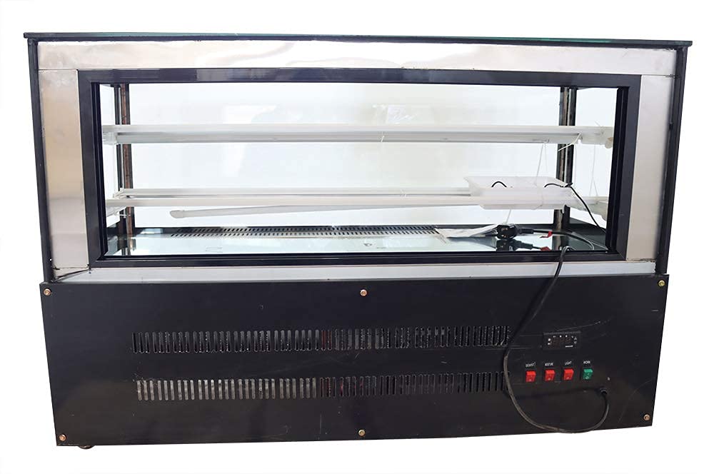 HayWHNKN 47inch Pastry Refrigerator Display Case Countertop with Humidification Function Bakery Display Case Cabinet Countertop Right Angle Back Door Three Layers 220V