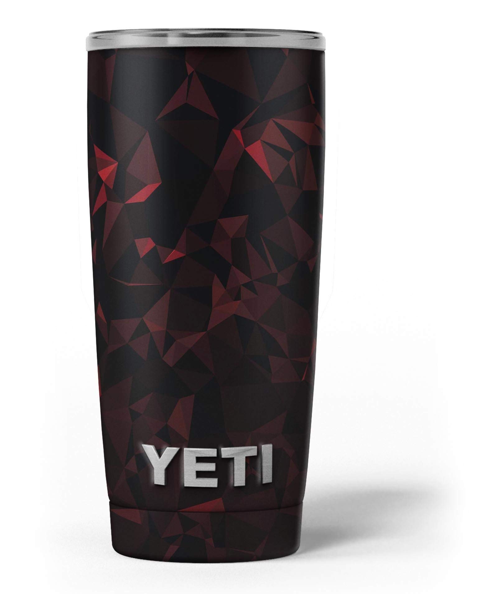 Design Skinz Dark Red Geometric V2 - Skin Decal Vinyl Wrap Kit Compatible with The Yeti Rambler Cooler Tumbler Cups