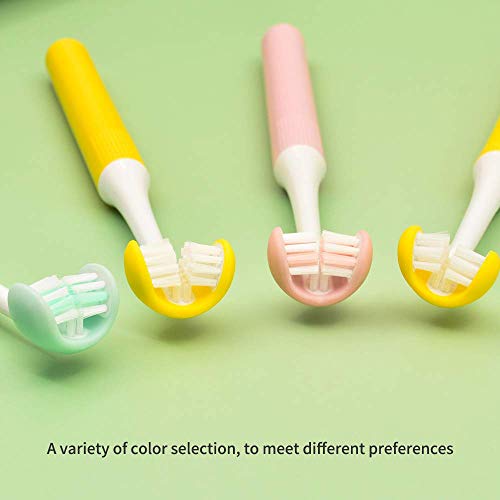 GOGOCAT 3D toothbrushes for Adults Yellow,3 Sided Wrapped Tooth Brush Oral Care.1 Count