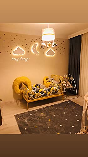 BugyBagy White Cloud Night Light for Nursery - Cloud Shape Battery Operated LED Bedroom Wall Night Light