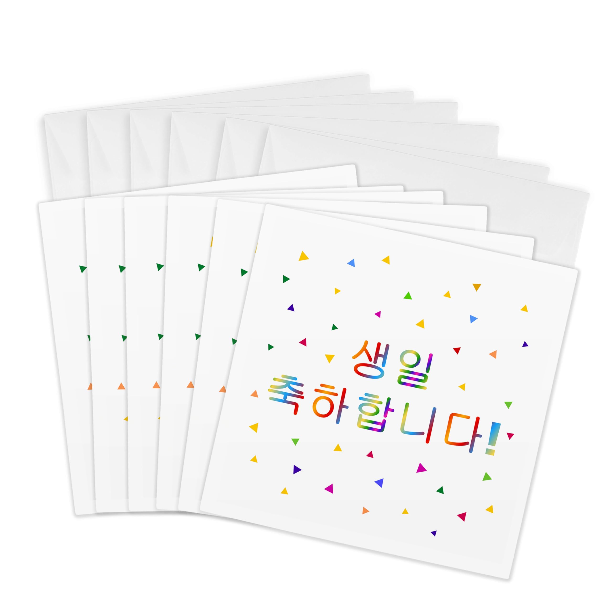 3dRose Greeting Cards - Saeng-il chughahabnida - Happy Birthday in formal Korean colorful text - 6 Pack - Many Different Languages