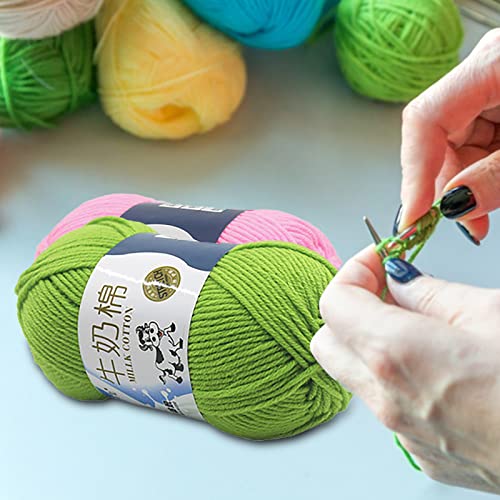 2 Set 1 Roll 5-Strand Wool Yarn Soft Warm DIY Beginner Needlework Hand Knitting Crochet Yarn Ball for Sewing Shop Crochet Yarn