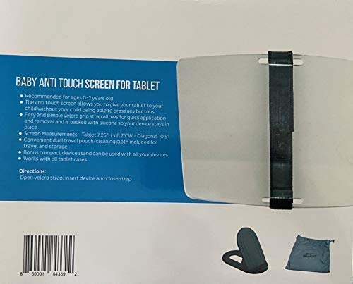 Cant Touch! Anti-Touch Screen Cover for Tablet For Baby and Pets - Easily Strap the adjustable Clear Cover onto the iPad or Tablet to Prevent Any Buttons Being Pressed, Works With Most ModelsPouch +