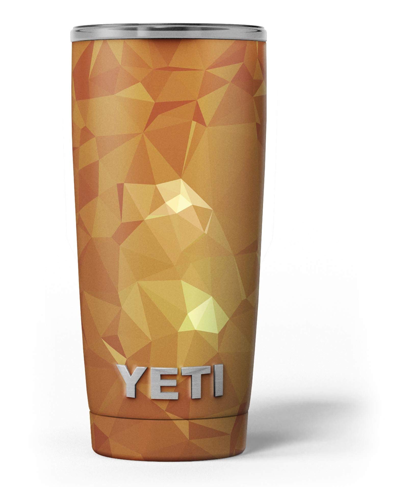 Design Skinz Orange Geometric V15 - Skin Decal Vinyl Wrap Kit Compatible with The Yeti Rambler Cooler Tumbler Cups