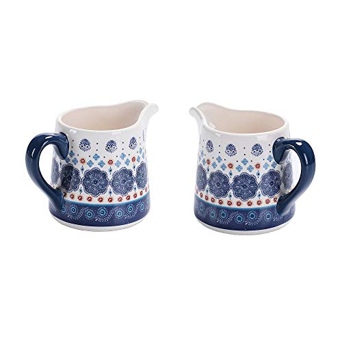 Bico Blue Talavera Ceramic Sugar and Cream Set, Dishwasher Safe
